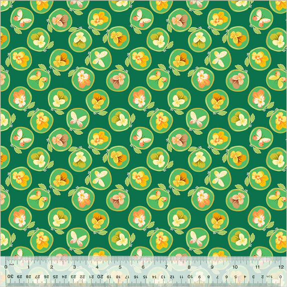Cotton Fabric CAMEO 54654-7 Green, Insectarium Collection by Tamara Ka ...