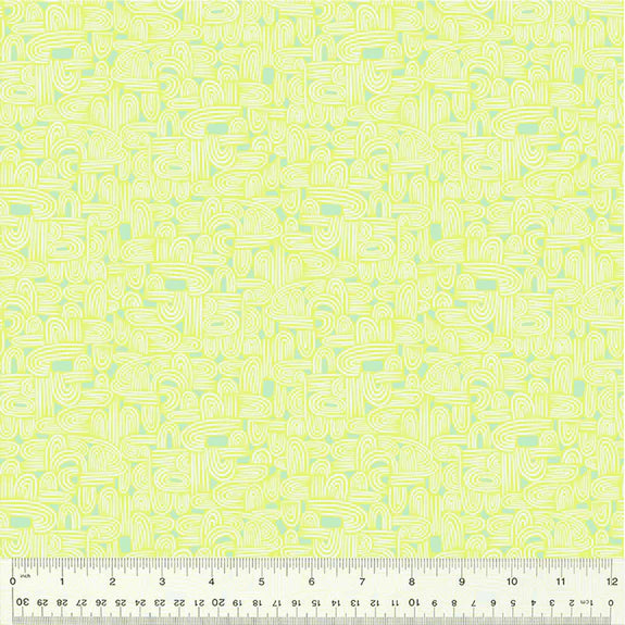 Cotton Fabric TUNNELING 54658-21 Celery, Insectarium Collection by Tam ...