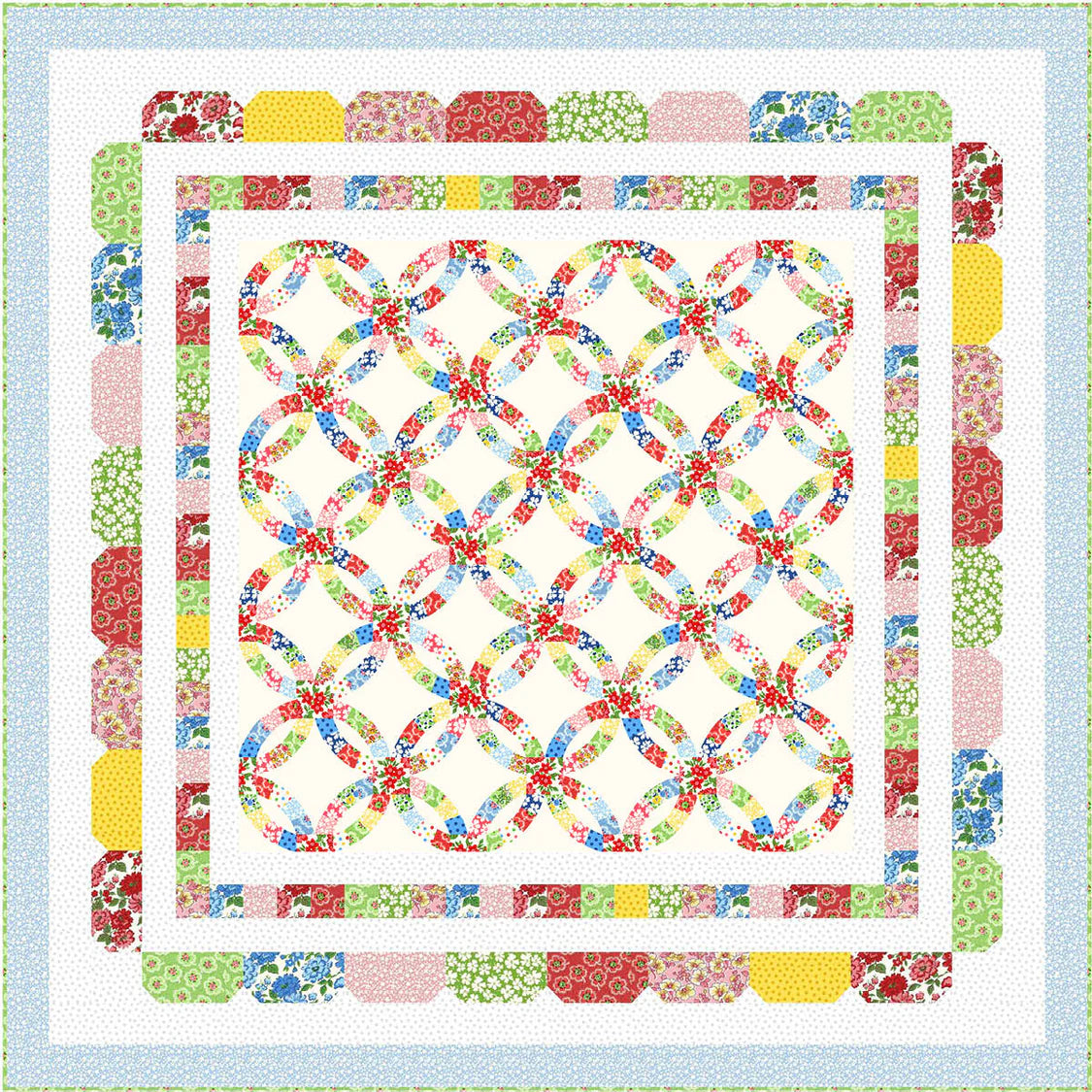 Quilt Kit GARDEN WHIRL, Featuring MERRY-GO-ROUND Collection from Whist ...