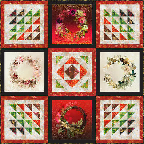 Fabric AIND-21190-223 HOLIDAY PANEL from Festive Beauty Collection by ...
